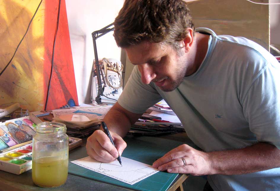 Ilustrador Alexiev Gandman: Alexiev trabajando para Bologna fierre