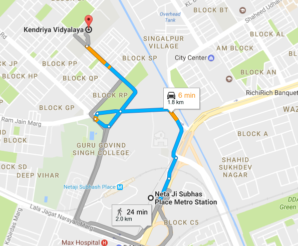 ExamcenterDada: How To Reach Kendriya Vidyalaya TP Block Pitampura ...