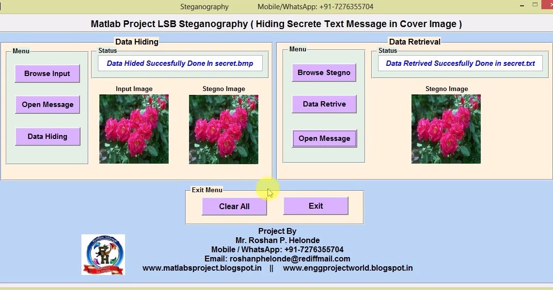 Lsb Steganography Hiding Secret Text Message In Cover Image Using Matlab Project Source Code