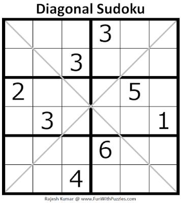 Diagonal Sudoku Puzzles (Mini Sudoku Series #107, #108)