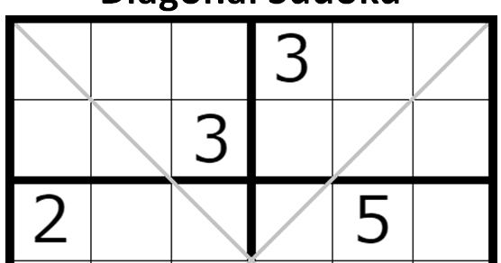 Diagonal Sudoku Puzzles (Mini Sudoku Series #107, #108)