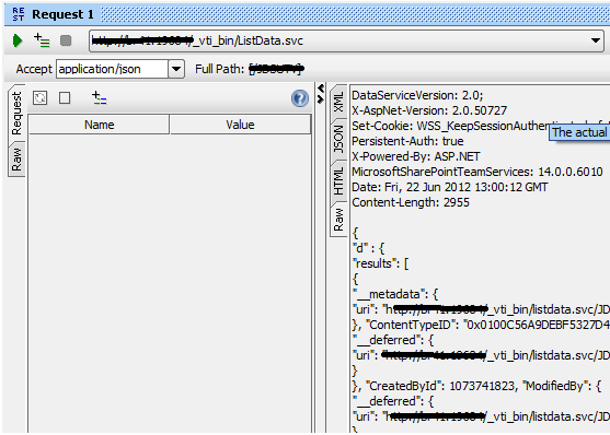 Sharepoint Lead: How to use soapUI to review ListData.svc