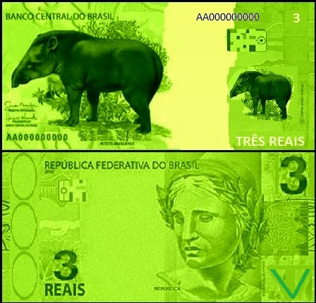 Banco Central da Piada: Nota de 3 reais/ Frente e Verso