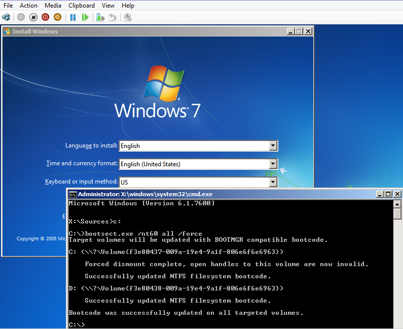 Data On Cloud: Hyper-V: Windows 7 does not reboot after installation