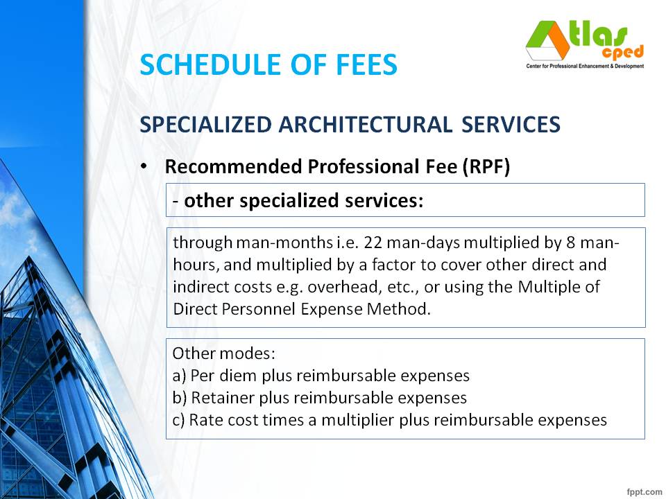 Architects' Guidelines: Methods of Compensation and Schedule of Fees ...