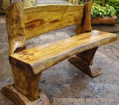 Troncos e raizes: Bancos rústicos Eco Design