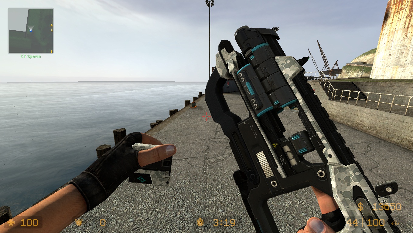 Futured ES-C90 SMG Weapon Skin For CS: S - Silver Modding