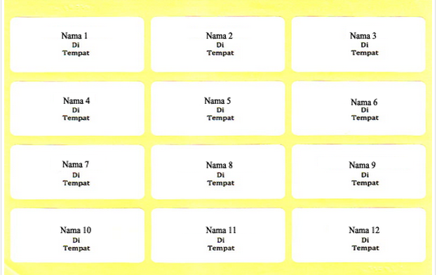 FORMAT LABEL UKURAN 103 UNTUK MEMBUAT LABEL UNDANGAN SECARA MUDAH DAN ...