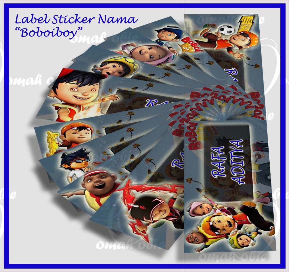 Sticker Label Nama "Boboiboy" Rp.35.000 - Omah Obie
