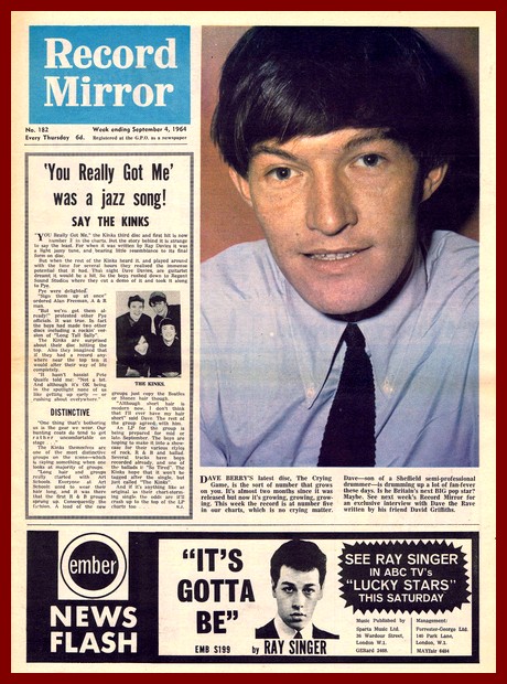 SIXTIES BEAT: 182 04 09 1964 Dave Berry - Kinks - Ray Singer