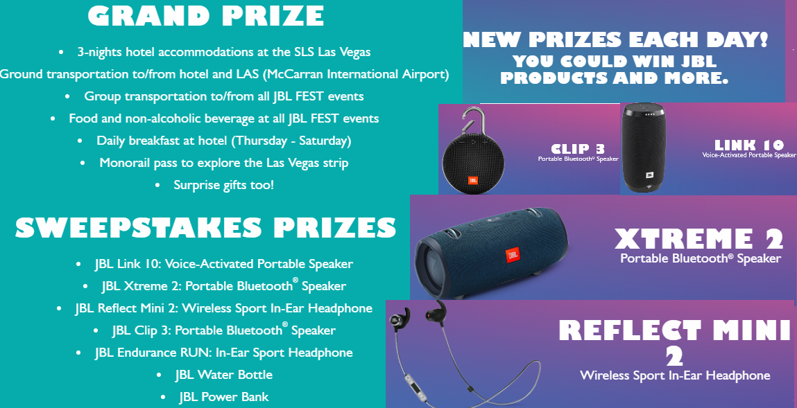 JBL Electronics Giveaway - 38 Winners. Win Bluetooth Speakers ...