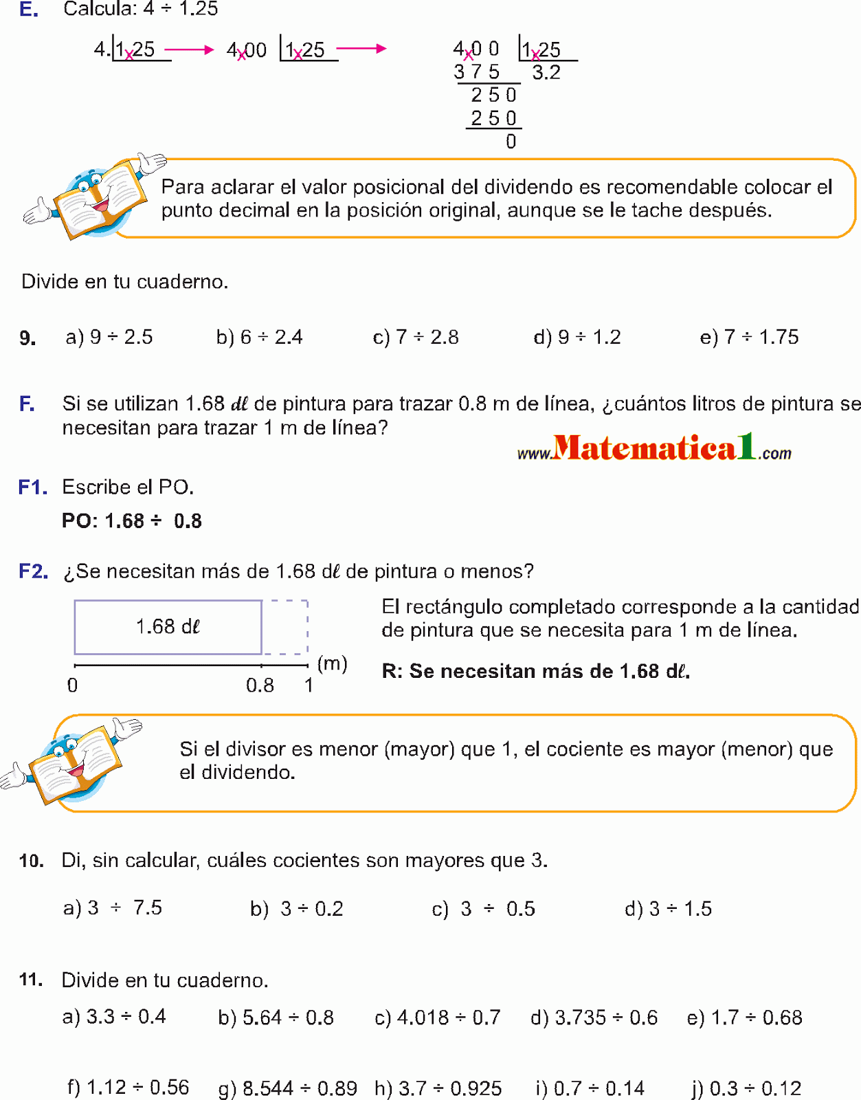 DIVISIÓN CON NÚMEROS DECIMALES EJEMPLOS RESUELTOS PDF