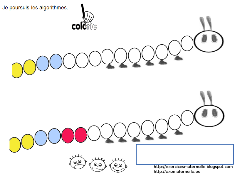 Maternelle: Avec une chenille, des algorithmes et des tableaux