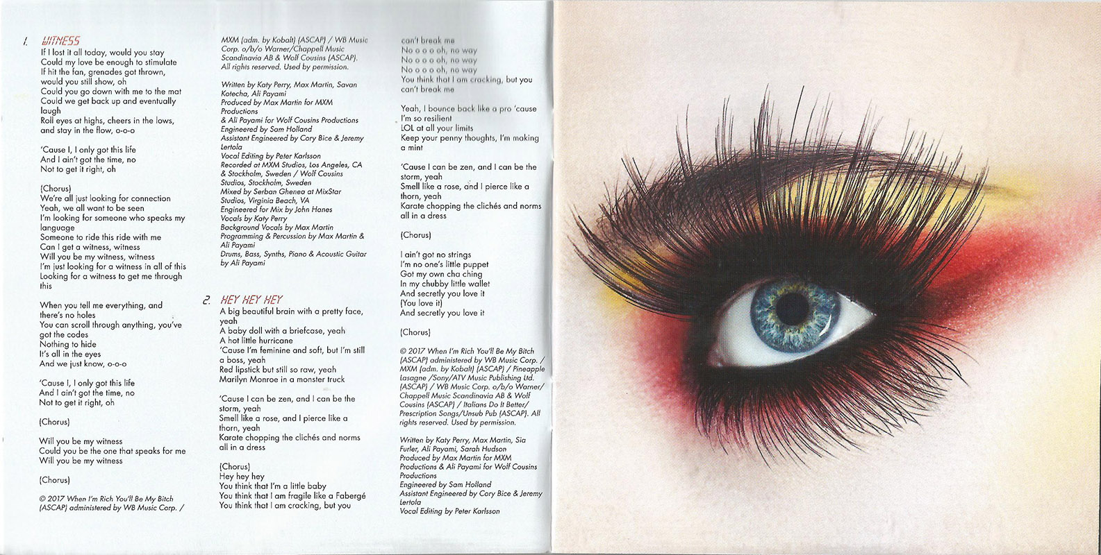 Encarte: Katy Perry - Witness - Encartes Pop