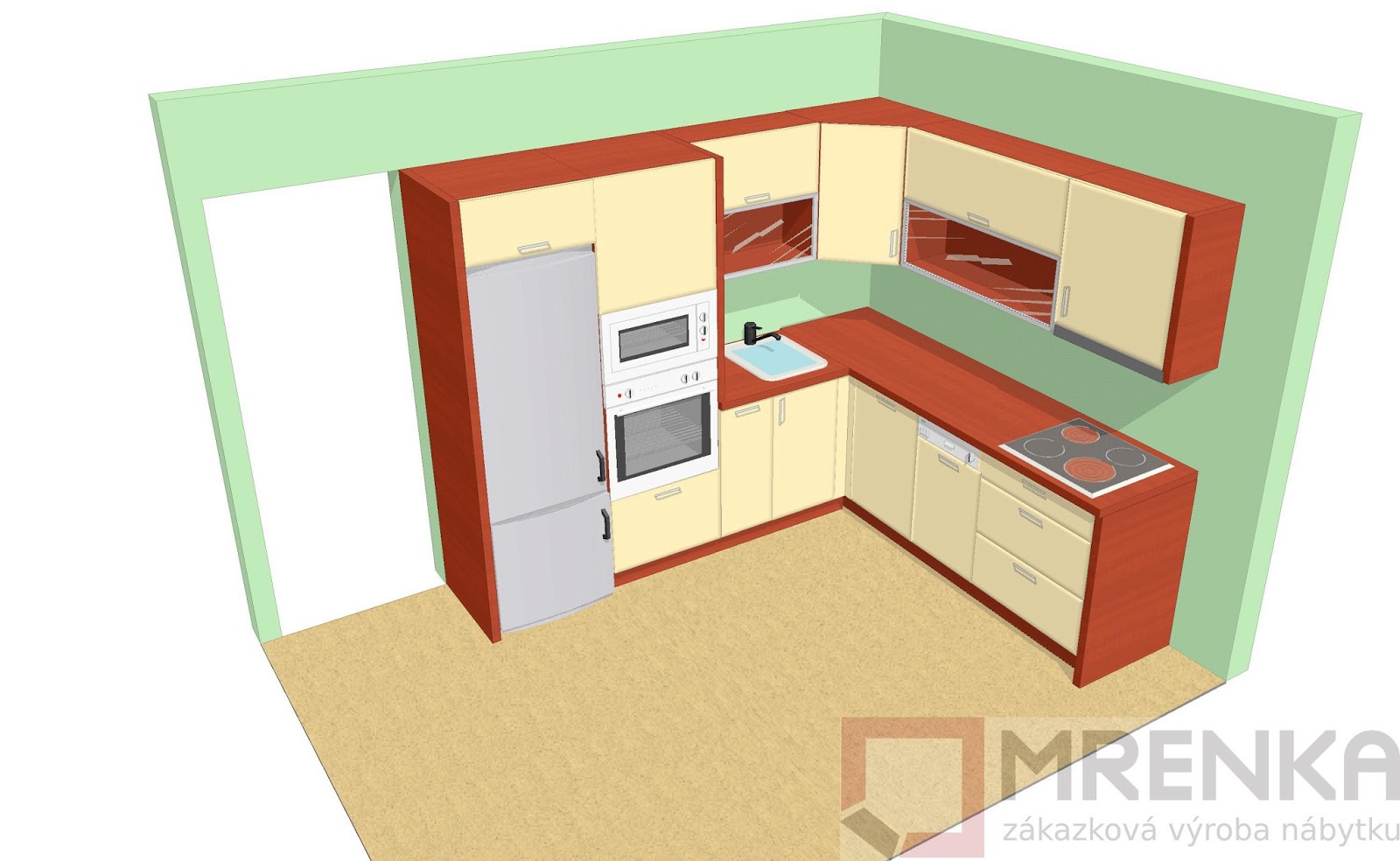 MRENKA - Zakázková stolárska výroba ®: Malá rohová bytová kuchyňa - Trnava