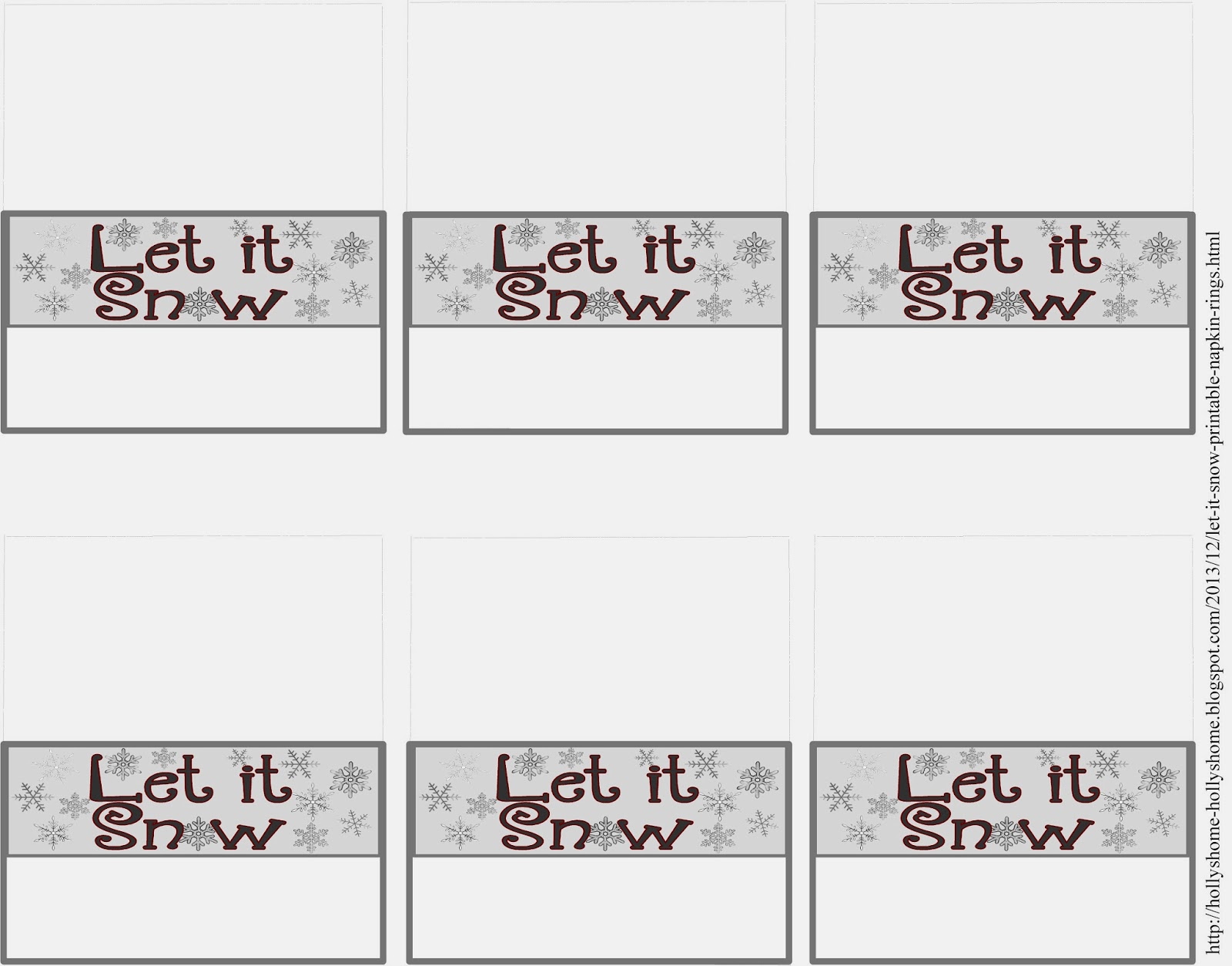 HollysHome Family Life: Christmas "Let It Snow" Printable Napkin Rings ...