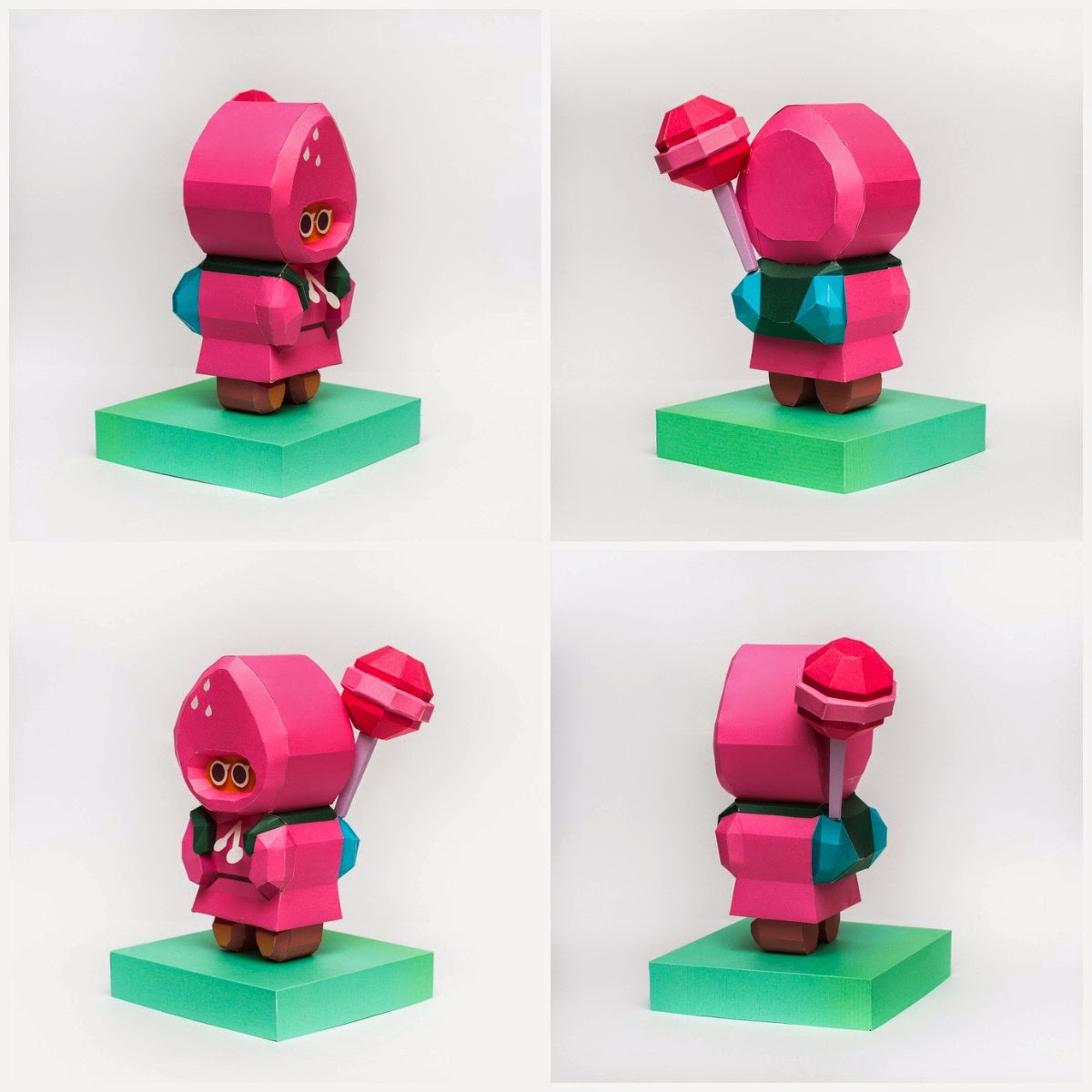 LINE Cookie Run Strawberry Cookie Papercraft | Papercraft Free Download ...