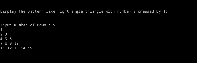 How to write program to print right angle triangle with number ...