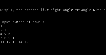 How to write program to print right angle triangle with number increased by 1 - One91