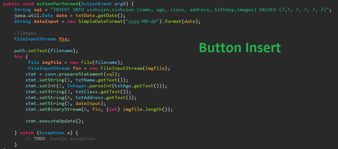 Insert images Blob database in mysql Eclipse Java swing ~ Thế Giới Giải Mã