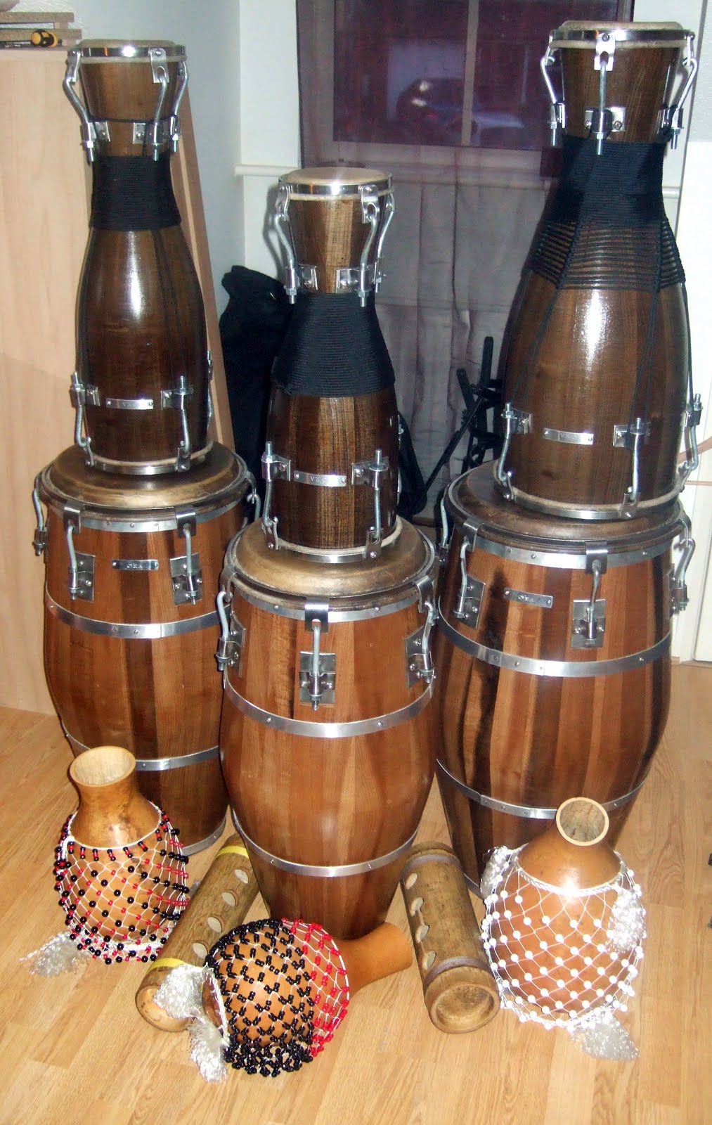 Rumba Instruments: My new Isla bata drums in MAHOGANY!