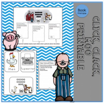 Cows That Type Puppet Sticks for Story Retelling ~ Preschool Printables