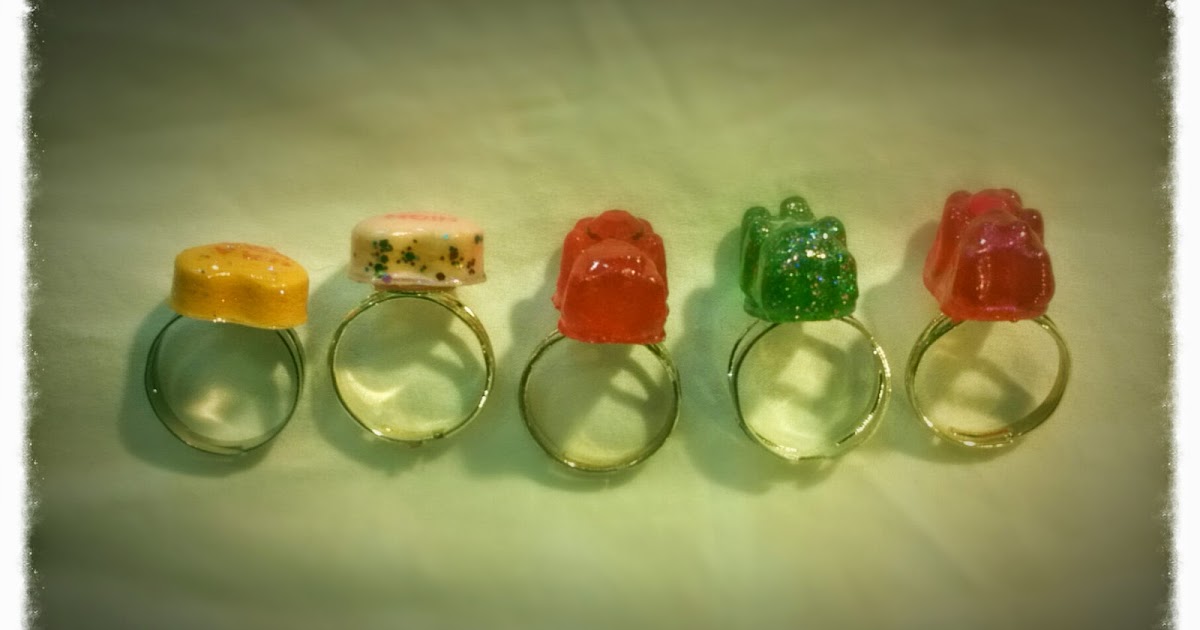 Candy Rings made from real gummy bears and candy hearts