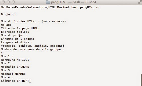 L'homme et l'argent: Création d'un tableau en HTML