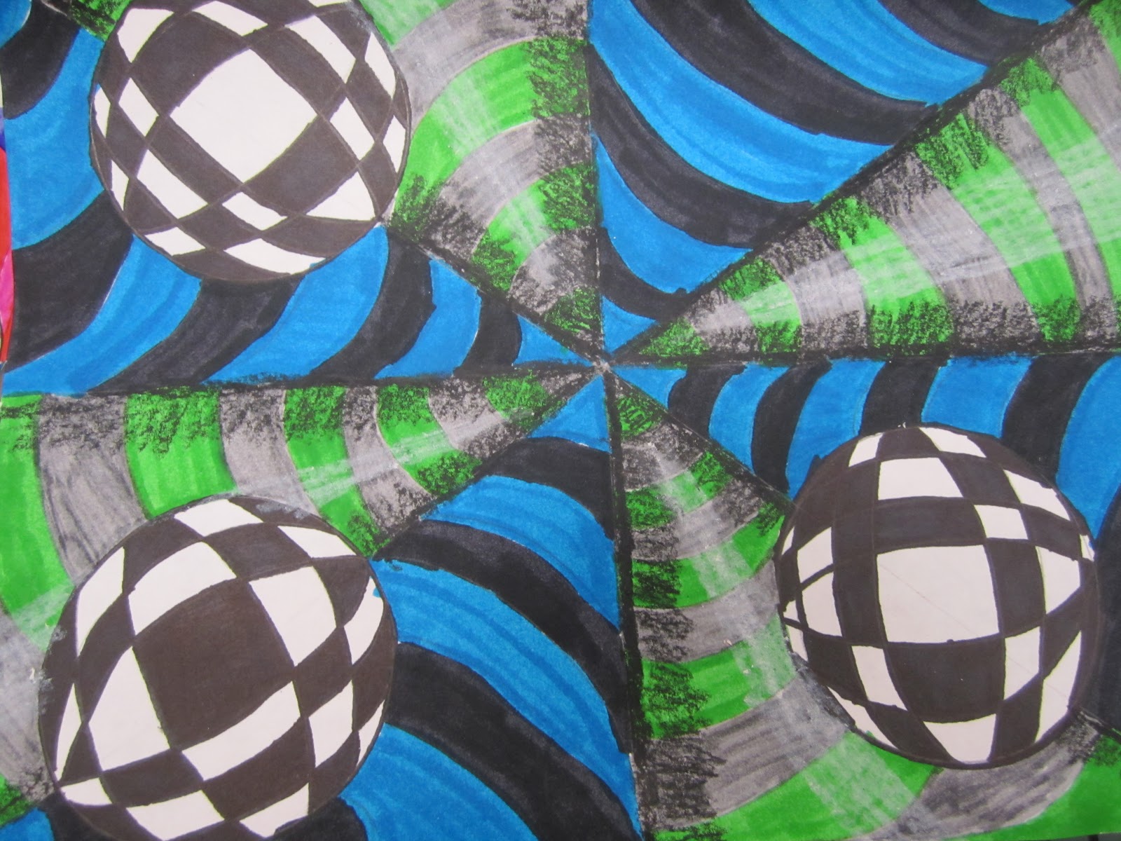 Think Create Art: Finished Op Art- 5th Grade