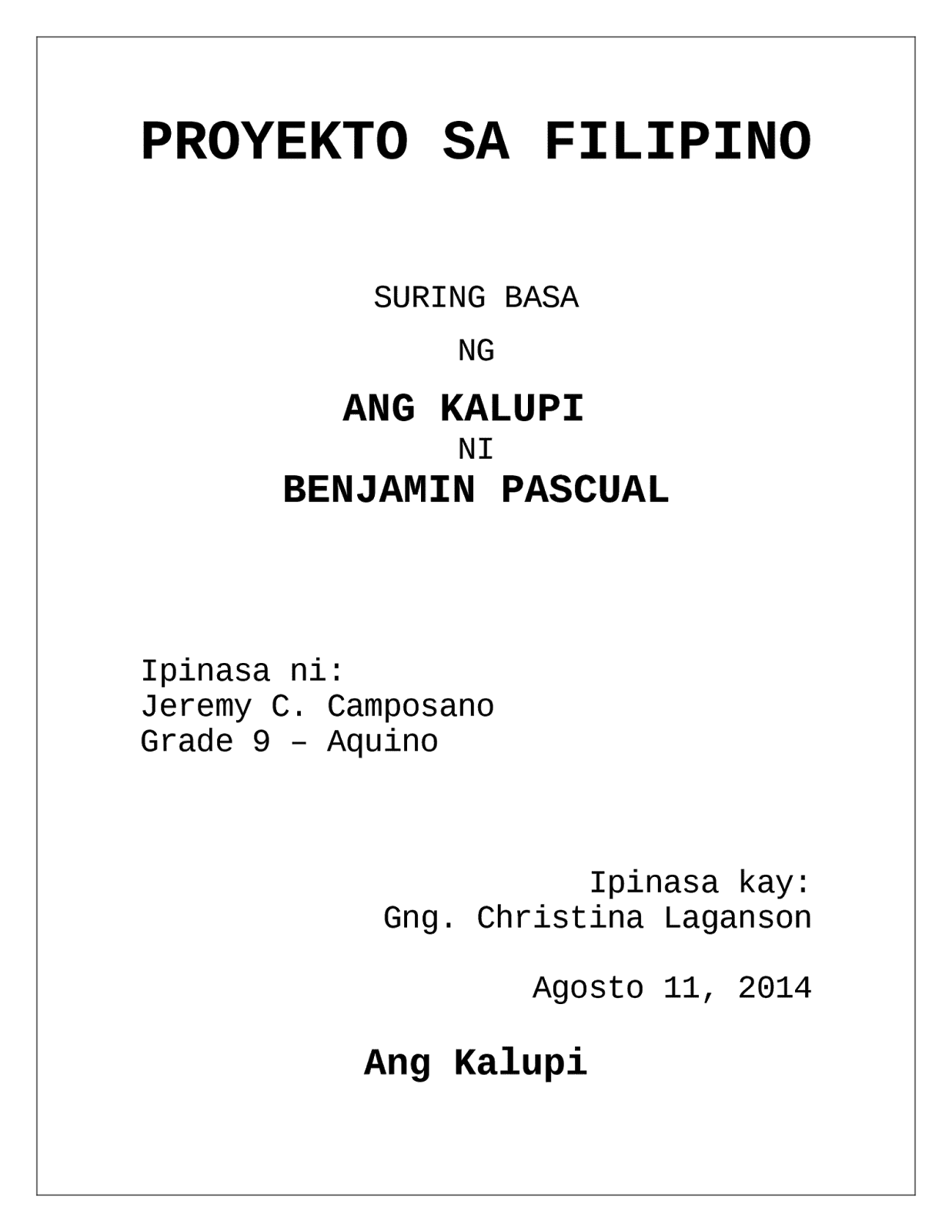 ang kalupi ni benjamin pascual - philippin news collections