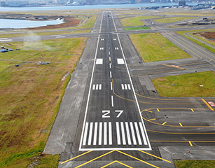 Runways numbers and letters.