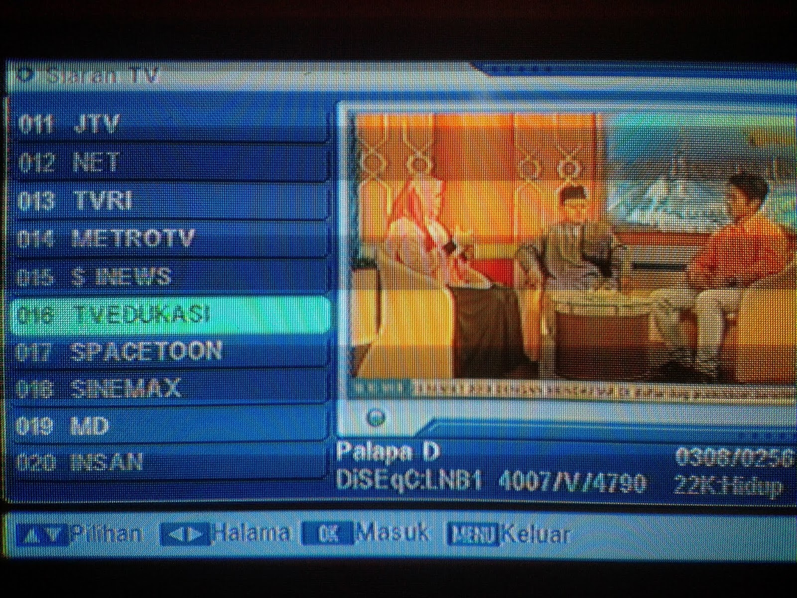 Daftar Frekuesi Chanel Televisi Masuk Seting Manual ©⇨␌ CARATUTV