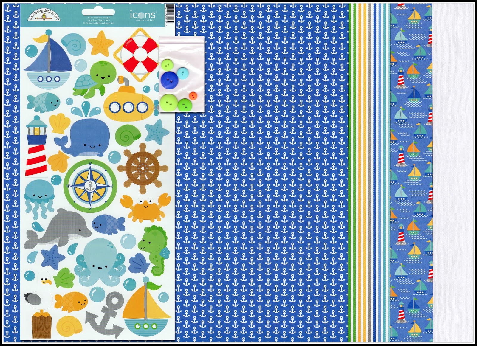 The ScrapRoom Blog: Doodlebug "Anchors Aweigh" Page Kit & Layouts Reveal