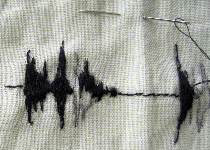 Stuff You Can't Have: Embroidered Sound Waves (and Upcycled Shirt #13)
