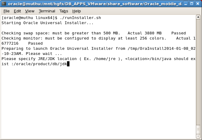 Oracle Database Mobile Server Installation