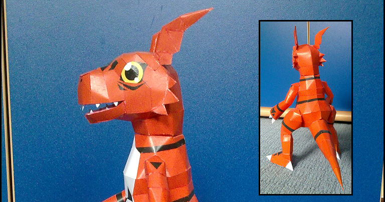Papermon - Digimon Papercrafts: Guilmon Papercraft