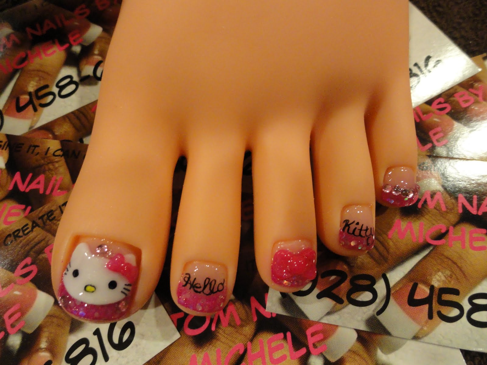 CUSTOM NAILS BY MICHELE: 3D ACRYLIC TOES USING MY SIGNATURE PINK ...