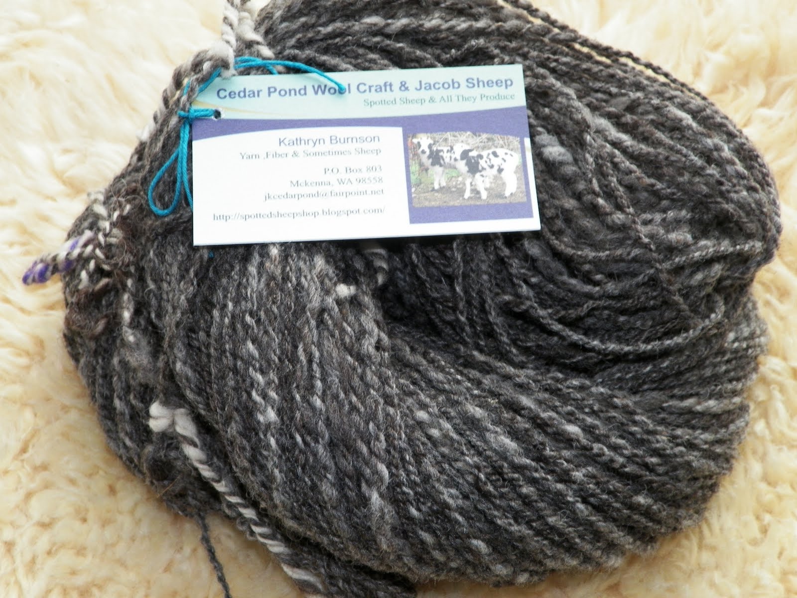 Spotted Sheep Shop: More Hand-Spun Jacob Sheep Wool Yarn for Sale