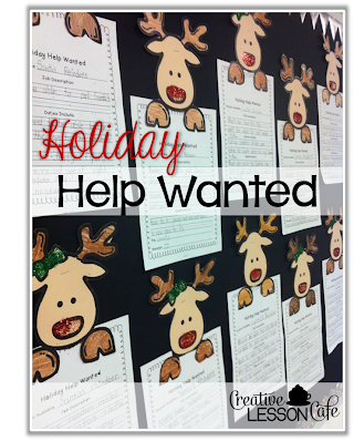 Creative Lesson Cafe: Reindeer Help Wanted Writing and Holiday Bulletin ...