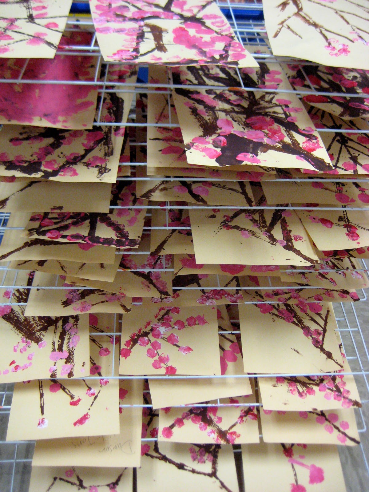 Experiments in Art Education: Cherry Blossom Scrolls (K-1)
