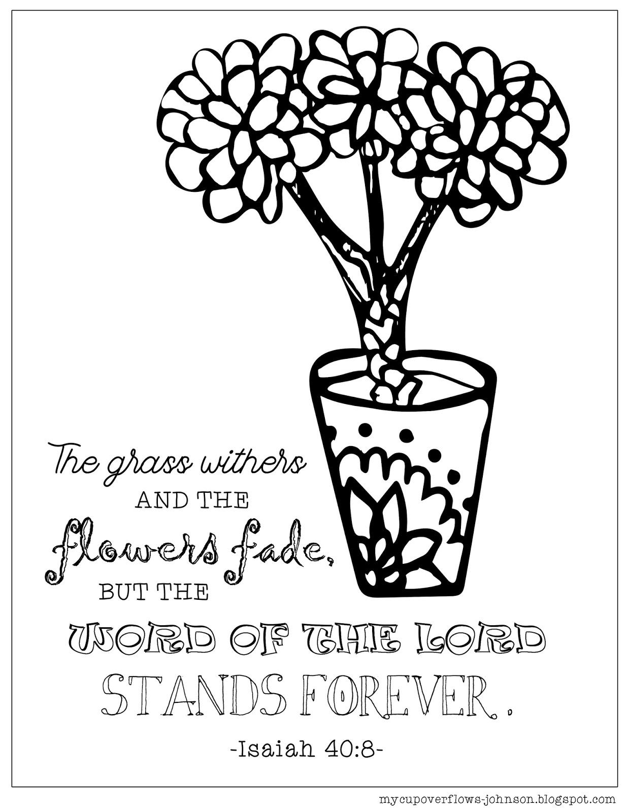My Cup Overflows: Coloring Fun: Hello Spring