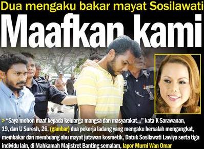 Kronologi,Realiti Dan Fantasi: kronologi kes bunuh Sosilawati