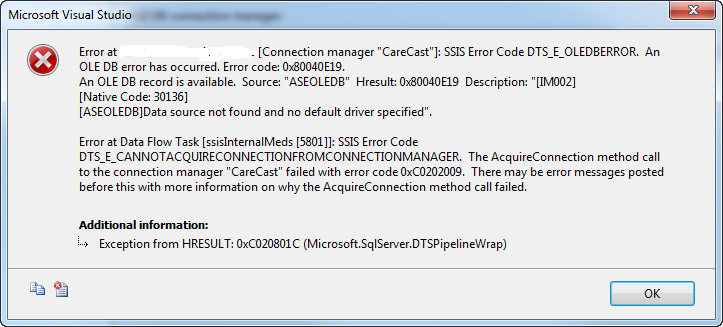 Another Bi And Programming Blog Jason Yousef Ssis To Sybase Oledb Connection Error [im002