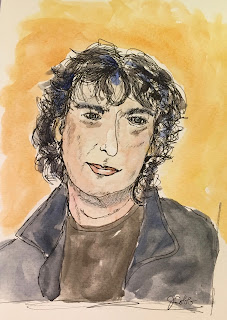 A Path with Paint: Three Portraits of Neil Gaiman with Quotes