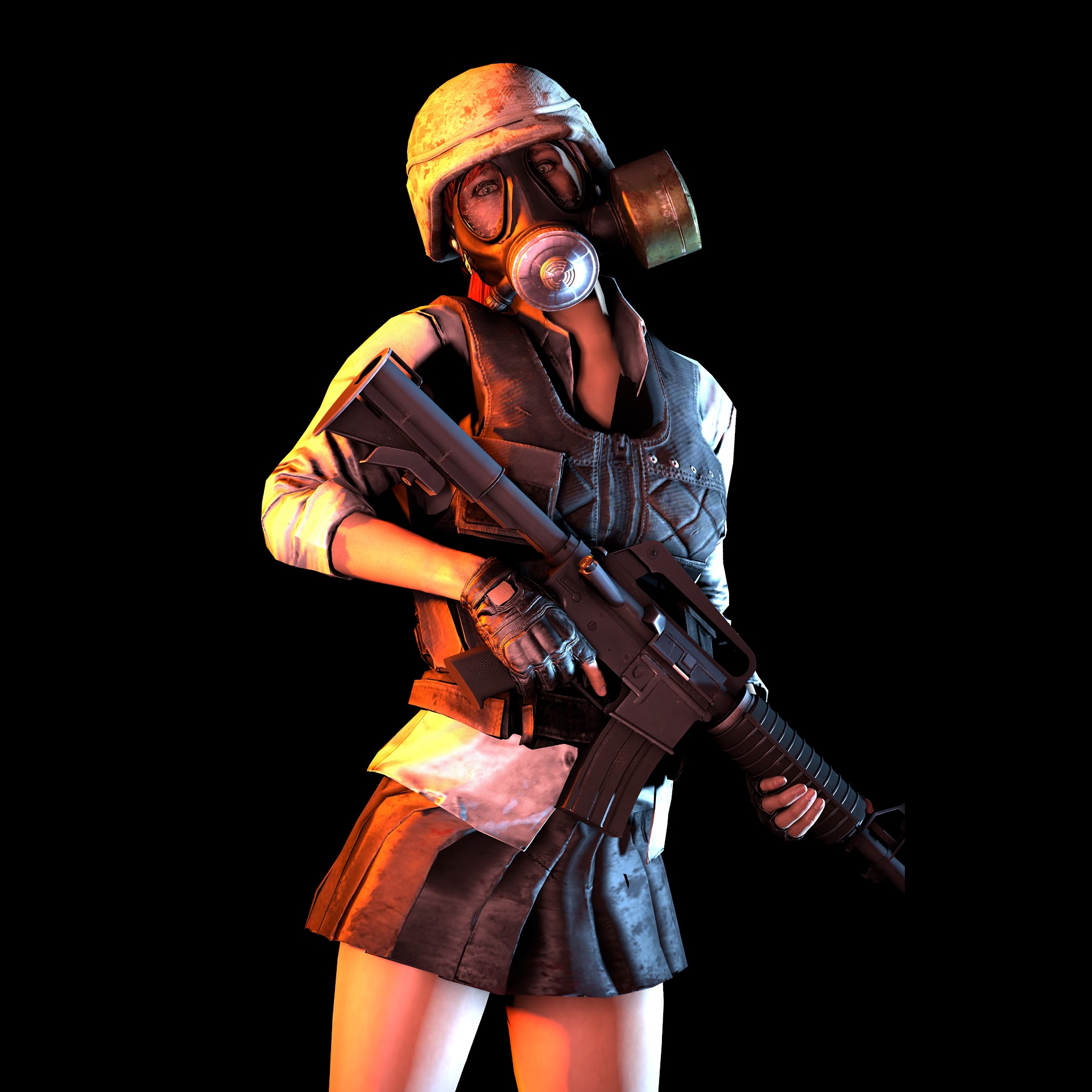 PUBG, Girl, Gas Mask, Rifle, PlayerUnknown's Battlegrounds, 8K, #2 ...