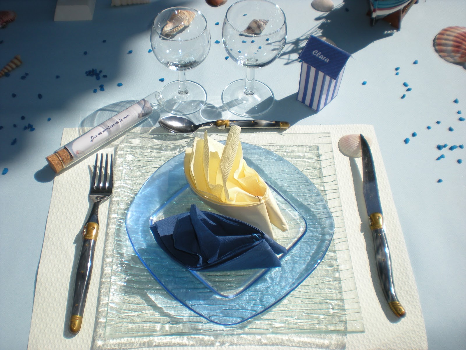 Déco de table à thèmes: Décoration sur le thème de "la mer".....