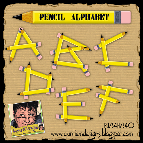 Auntie M Designs: Pencil Alphabet Freebie