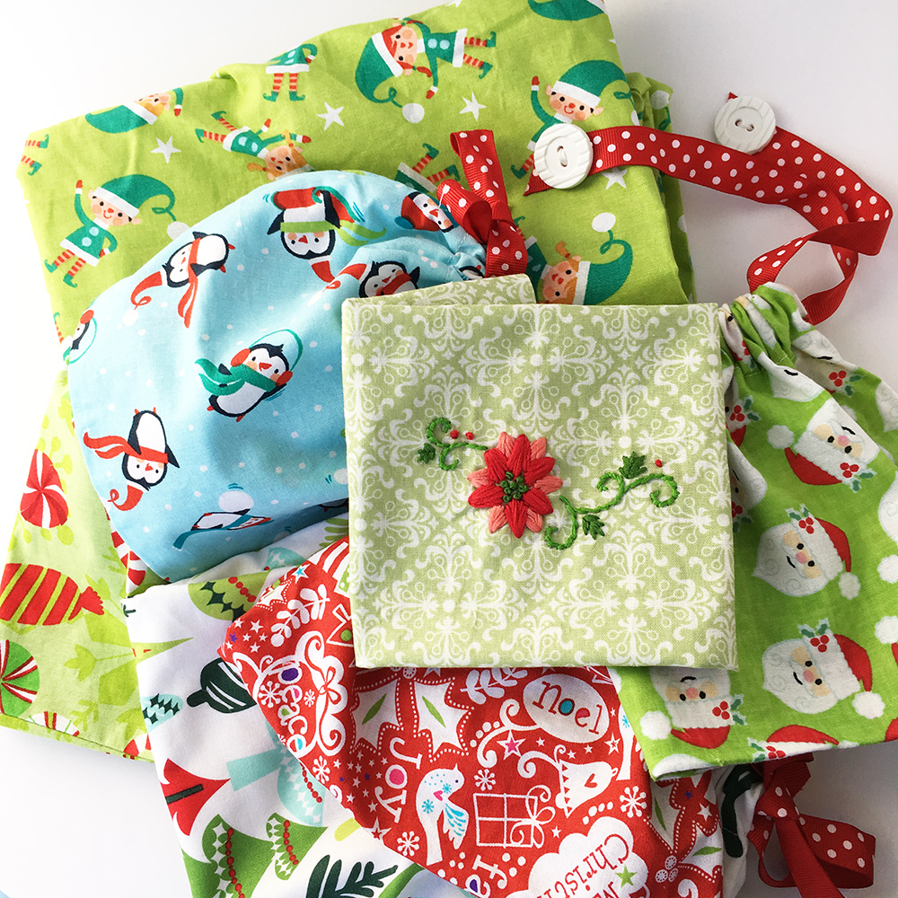 little dear tracks: fabric gift bags
