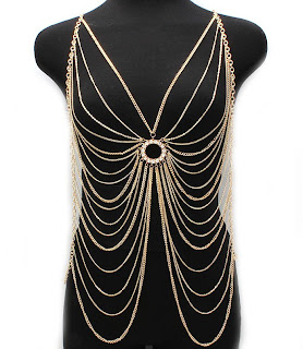 Modtoast Jewelry: Spider Web Body Chain, Gold, $29.99