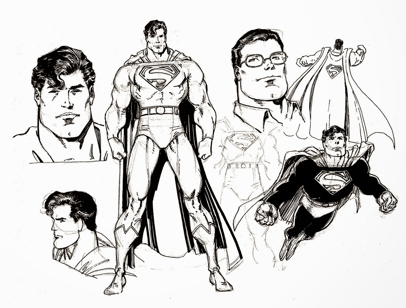 DC Comics of the 1980s: 1987 - Superman sketches by Art Adams